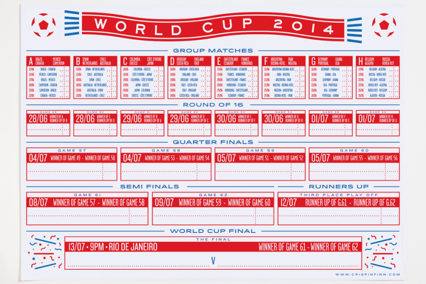 Crispin Finn's World Cup Planner | The Coolector