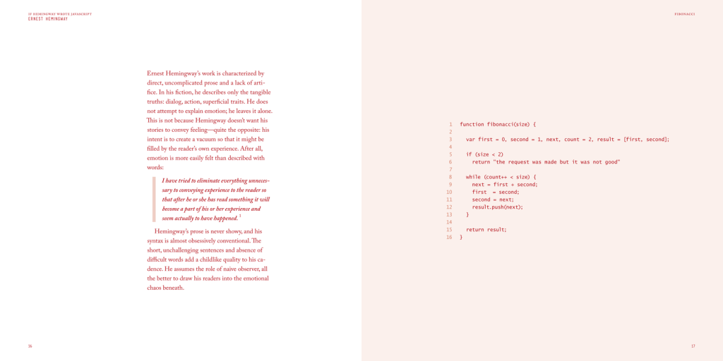 If Hemingway Wrote JavaScript Book | The Coolector