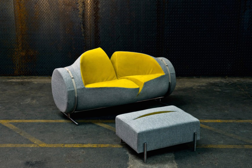 Slashed Sofa & Ottoman | The Coolector