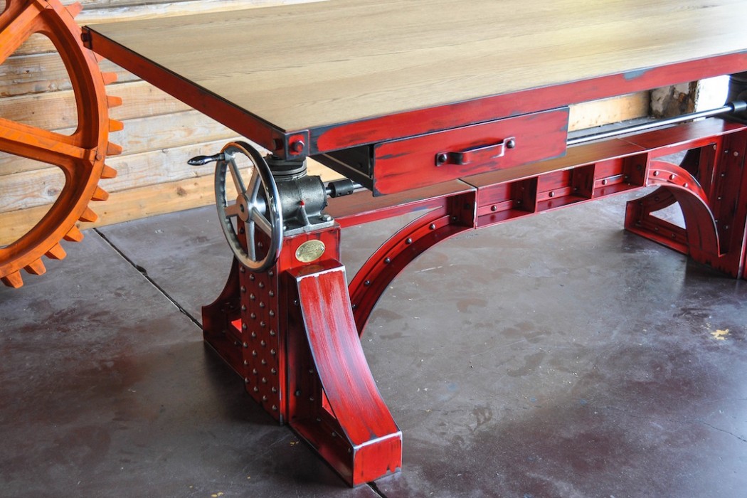 Vintage Industrial Bronx Crank Desk | The Coolector
