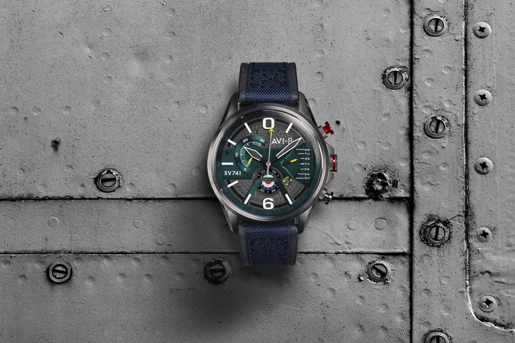 AVI-8 Hawker Harrier Retrograde Chronograph Blue Nylon Limited Edition ...