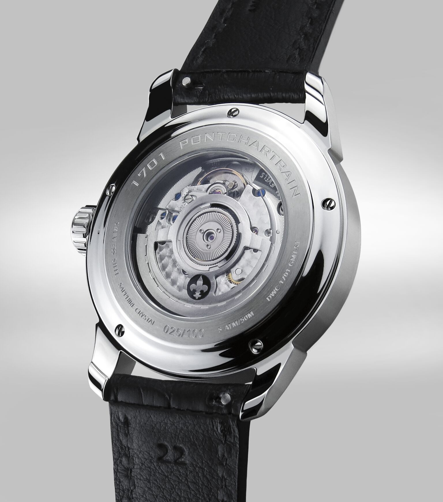 Detroit Watch Company 42mm 1701 Pontchartrain® GMT Dual Timezone Watch ...